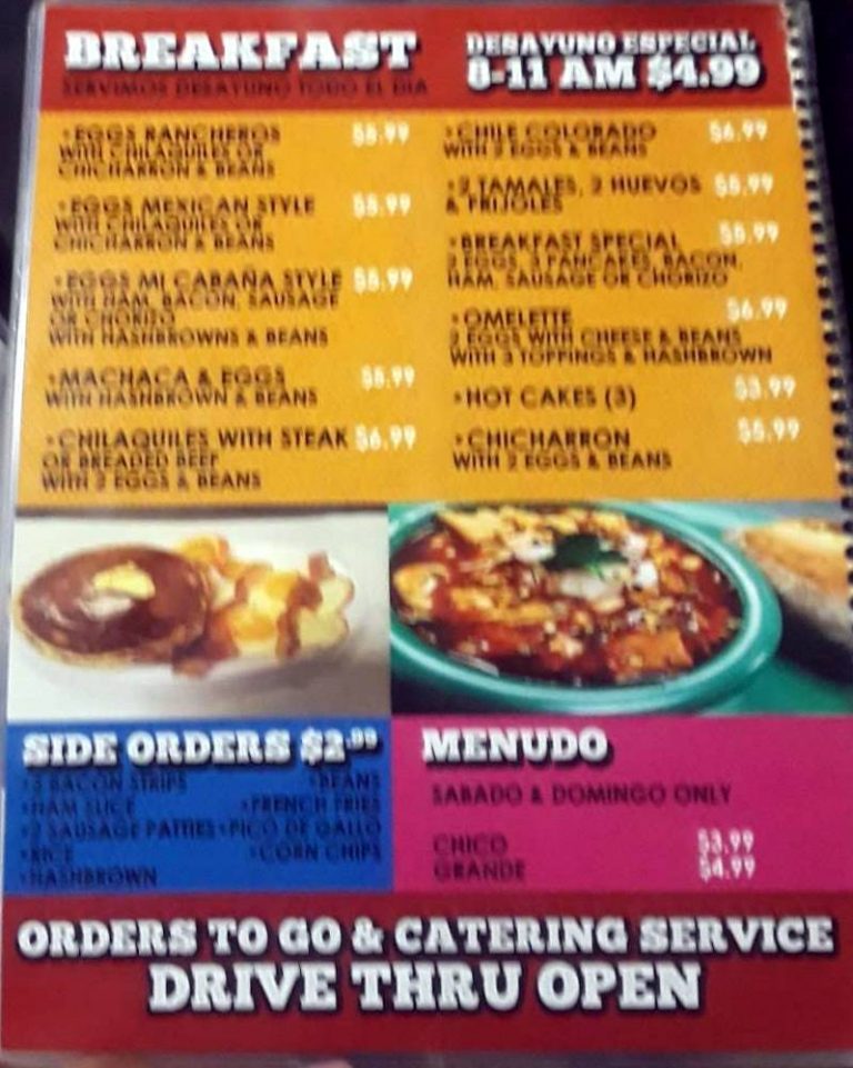 Mi Cabana – Menu – Socorro – Rural Fork