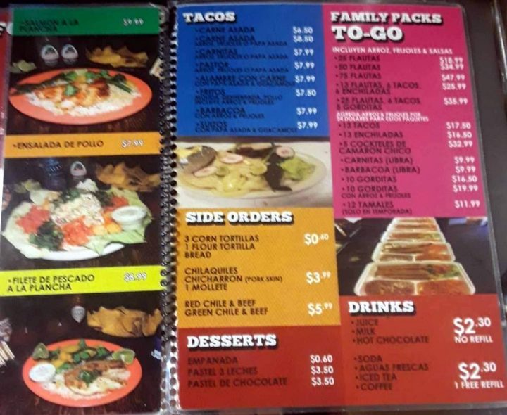Mi Cabana – Menu – Socorro – Rural Fork