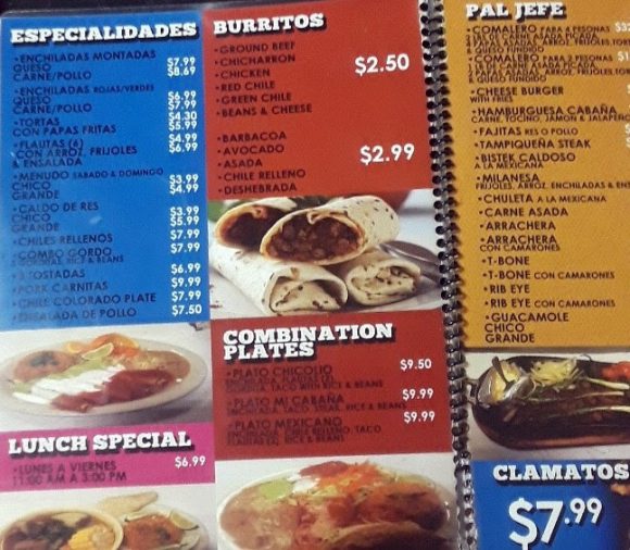 Mi Cabana – Menu – Socorro – Rural Fork